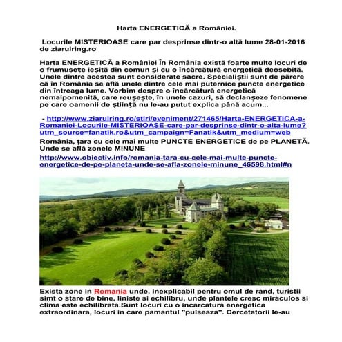 Harta energetică a româniei | DOC