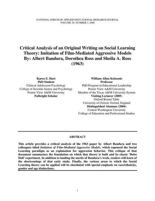 Bandura, Ross i Ross (1961) experiment pdf | PDF | Model Toys | Hobbies ...