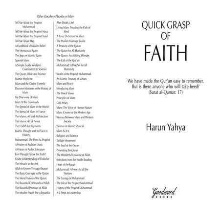 Harun Yahya Islam Quick Grasp Of Faith 1 | PDF