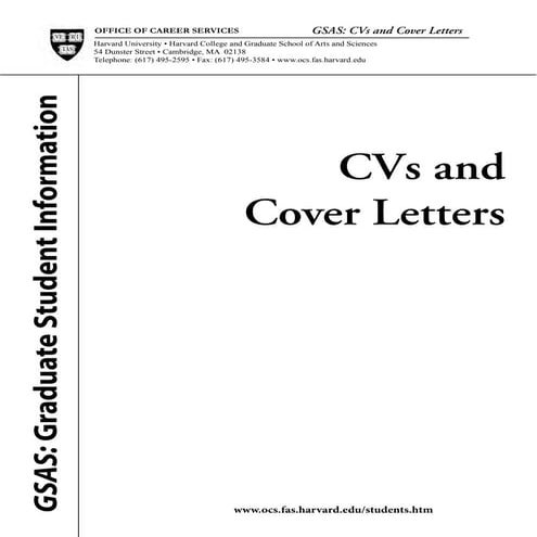 Harvard cover letters and Curriculum Vitae | PDF
