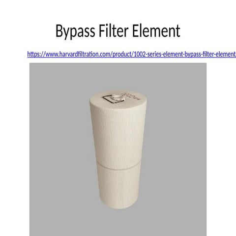 Bypass Filter Elements | High-Performance Filtration | Harvard ...