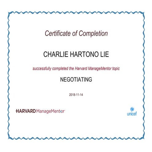Harvard ManageMentor® Negotiating - Charlie Hartono | PDF