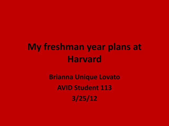 University presentation harvard | PPTX
