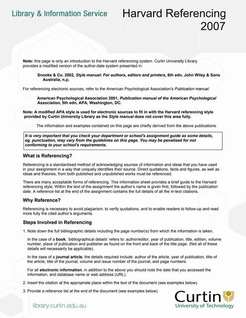 Harvard referencing quick guide | PDF
