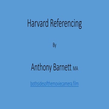 Harvard referencing powerpoint | PPTX | Video Production | Content ...
