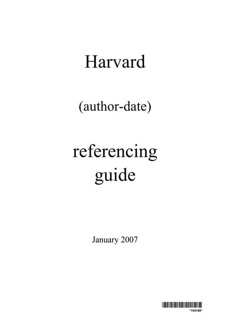 Harvard referencing style quick guide | PDF