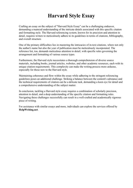 Harvard Referencing Example Essay. Bethune-Cookman University | PDF