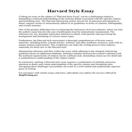 Harvard Style Essay. Harvard referencing sample paper. Full Guide to ...