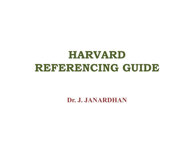 Harvard Referencing | PPTX