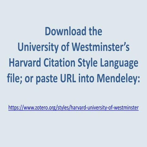 University of Westminster's Harvard Citation Style (CSL) file | PPTX | Computing | Technology ...