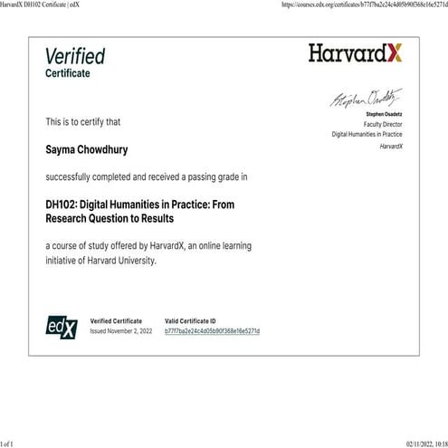 HarvardX DH102 Certificate Digital Humanities in Practice From Research ...