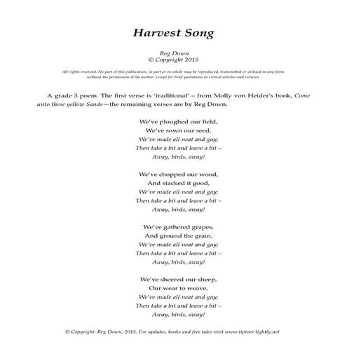 Harvest song-poem | PDF
