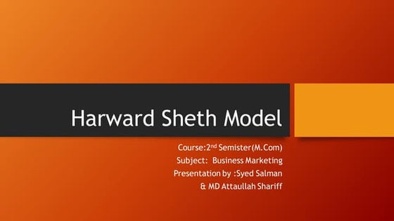 Models of consumer behavior | PPT