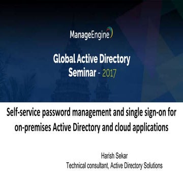 Self-service password management and single sign-on for on-premises AD ...