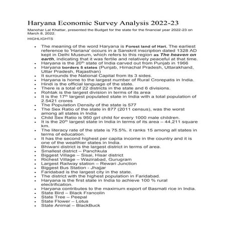 HARYANA ECONOMIC SURVEY ANALYSIS..docx
