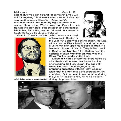 Presentation about Malcom x-school projectpdf | PDF