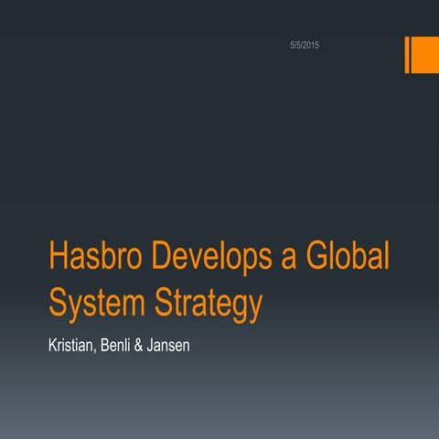 Hasbro Develops a Global System Strategy | PPT