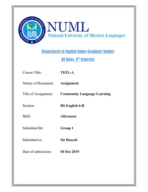 Community language learning [ CLL ] | PPTX