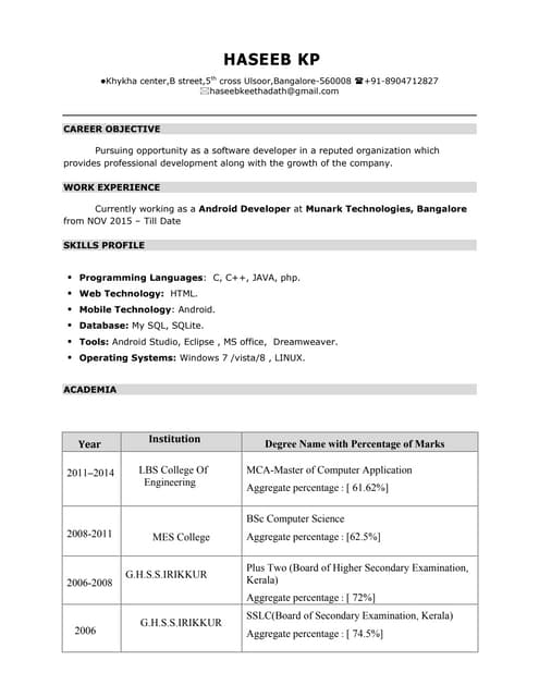 Ranga Nayakulu_Resume | DOCX | Programming Languages | Computing