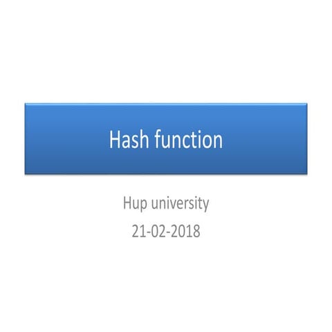 Hash function | PPT