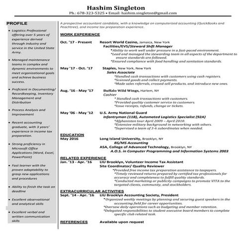 Hashim Singeton Resume | PDF