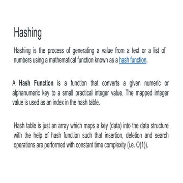 Hashing.pptx | Programming Languages | Computing