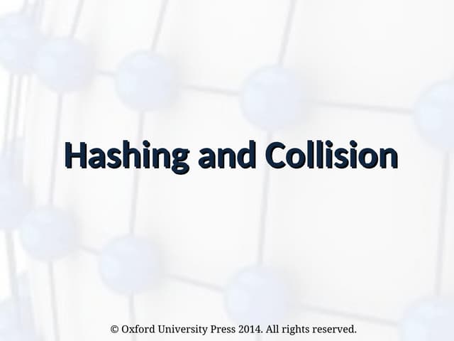 Hashing And Collision For Database Systems Ppt