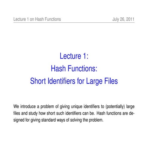 Hash Functions: lecture series by Ahto Buldas | PPT