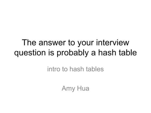 Intro To Hash Tables Ppt 6806