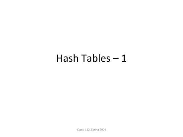 Hash tables | PPT Hash tables | PPT