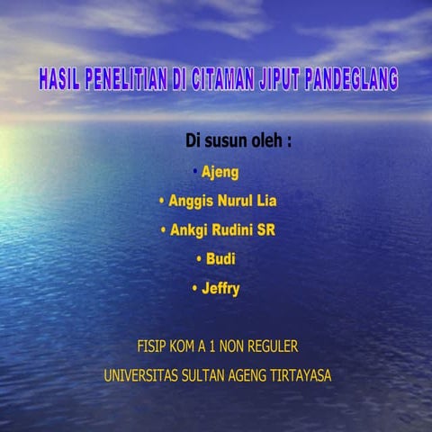 H A S I L P E N E L I T I A N D I C I T A M A N J I P U T P A N D E G L ...