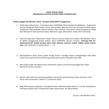 Hasil rapat kkm | DOC