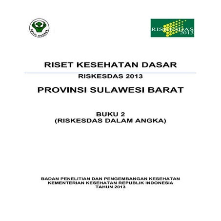 Riskesdas sulawesi barat tahun 2013 | PDF