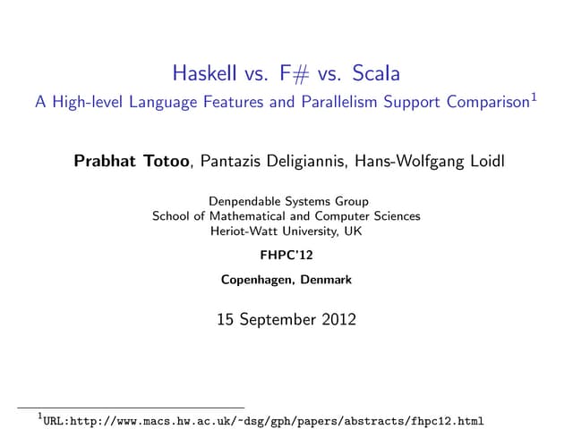 Haskell Vs F Vs Scala Ppt