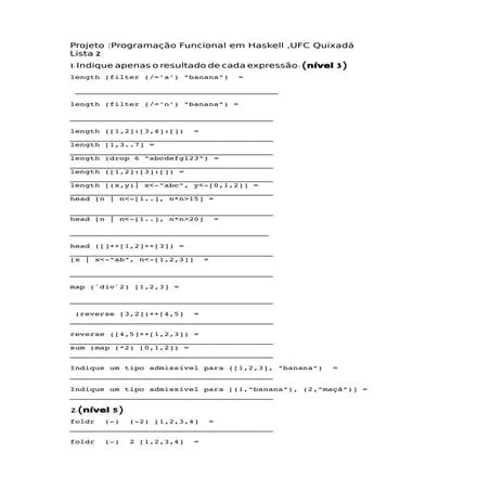 Haskell ufc quixadalista2 | PDF | Programming Languages | Computing