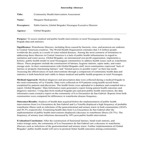 Project Abstract - Assessing Public Health Interventions | PDF