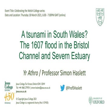 A tsunami in South Wales? The 1607 flood in the Bristol Channel and ...