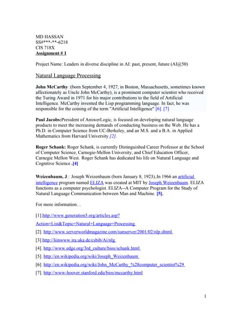 John mc carthy contribution to AI | PDF