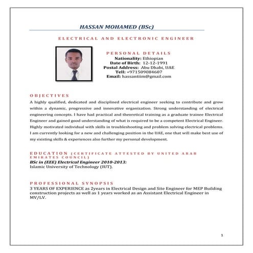 ELV Project Manager CV | DOCX