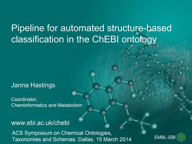 Pipeline For Automated Structure Based Classification In The Chebi