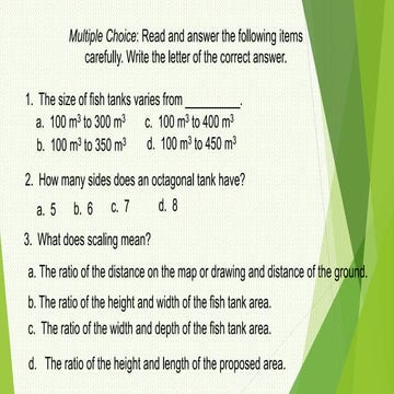 Hatchery tank activity 1. | PPTX