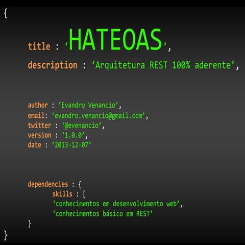 HATEOAS - Arquitetura REST 100% aderente | PPT