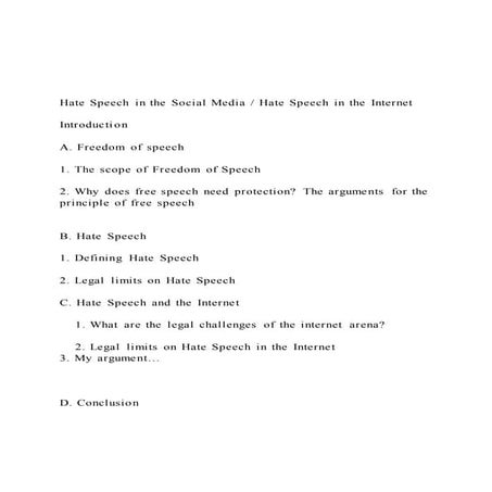 Hate speech in the social media hate speech in the interne | DOCX