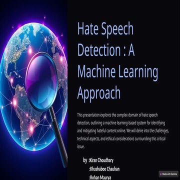 hate speech detection system using machine learning | PPT