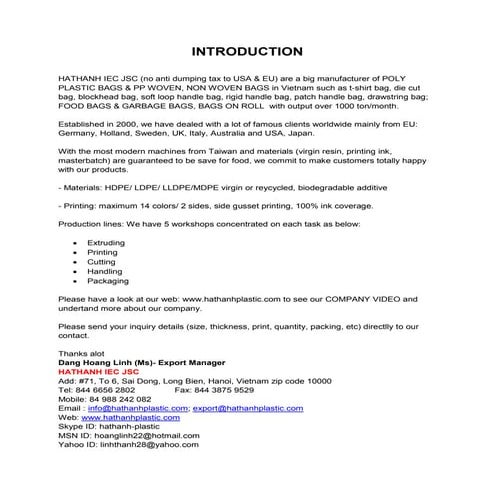 Ha thanh introduction | PDF