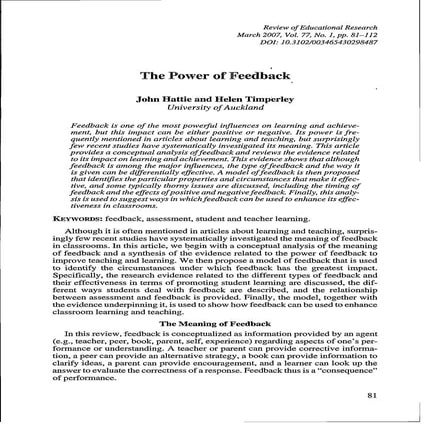 Hattie e Timperley_2007_ The power of feedback Review of Educational ...