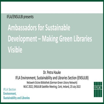 Ambassadors for Sustainable Development – Making Green Libraries ...