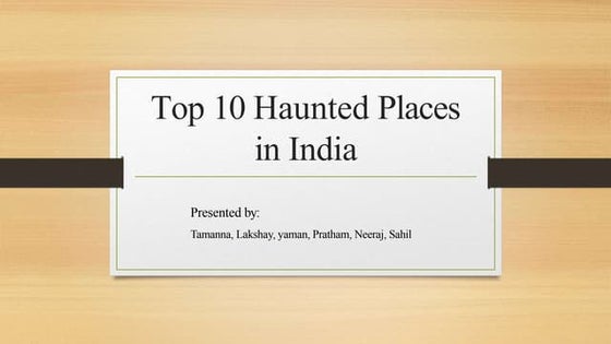 Haunted Places of India | PPTX | Asia Travel | Travel Locations