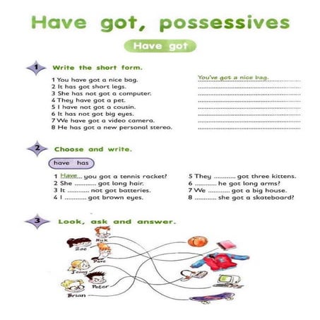 Have got and possessive práctico | PDF