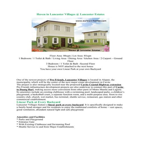 Haven in lancaster estates | DOC